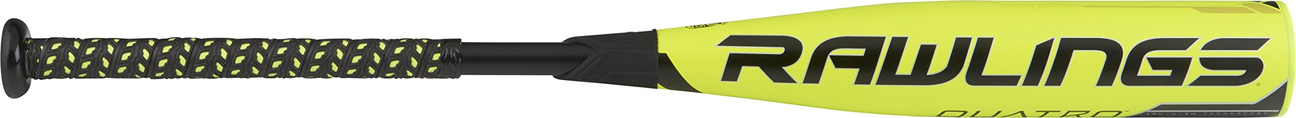 Rawlings Quatro 10 USSSA Series Bat, Yellow/Black, 30"/20 oz