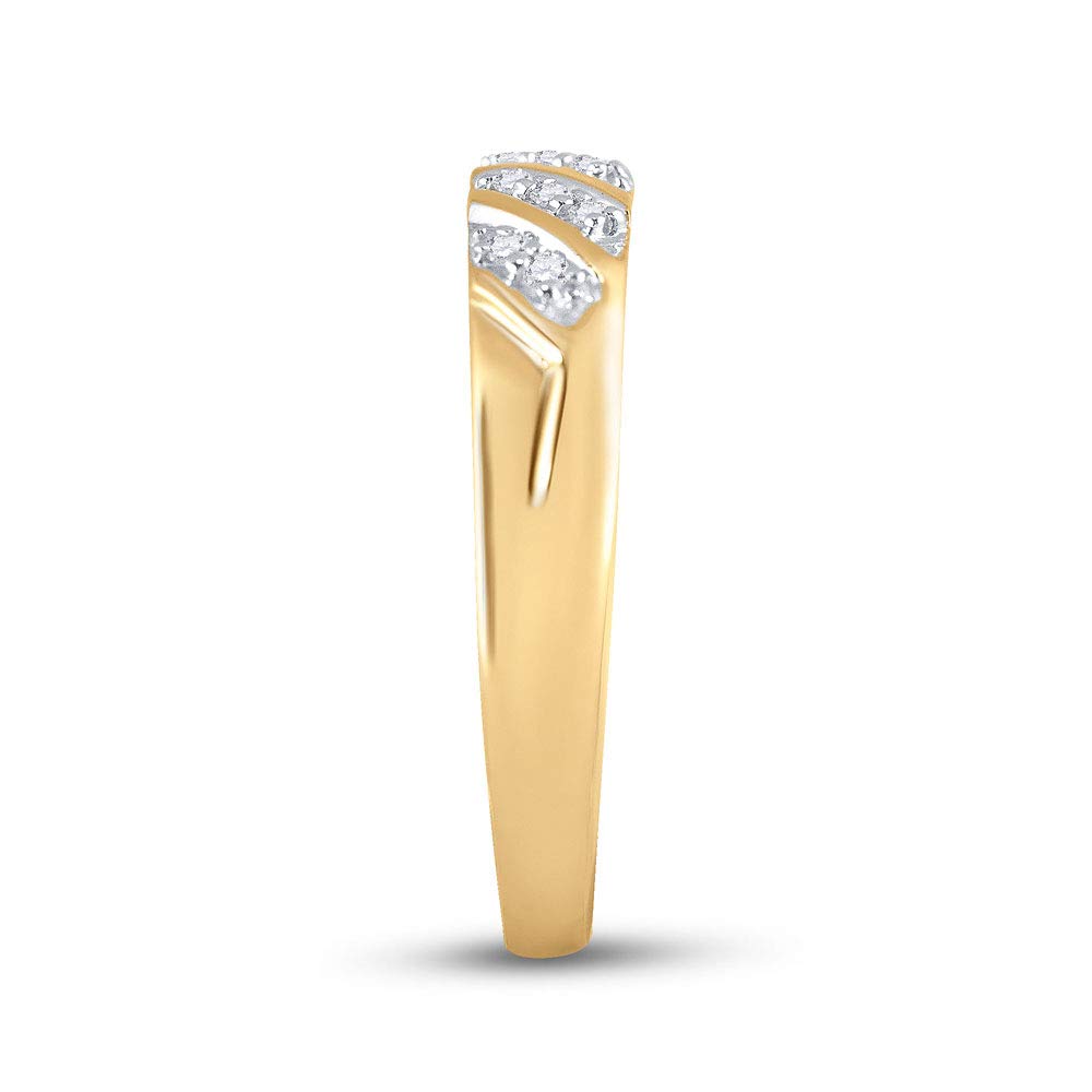 Sizes - L = 8, M = 11 - 10K Yellow Two Tone Gold Round Diamond Halo Circle Trio Three Ring Set - Matching His and Hers Engagement Ring & Wedding Bands - Prong Set Solitaire Center Setting Shape with Channel Set Side Stones (.28 cttw.) - Please use drop do