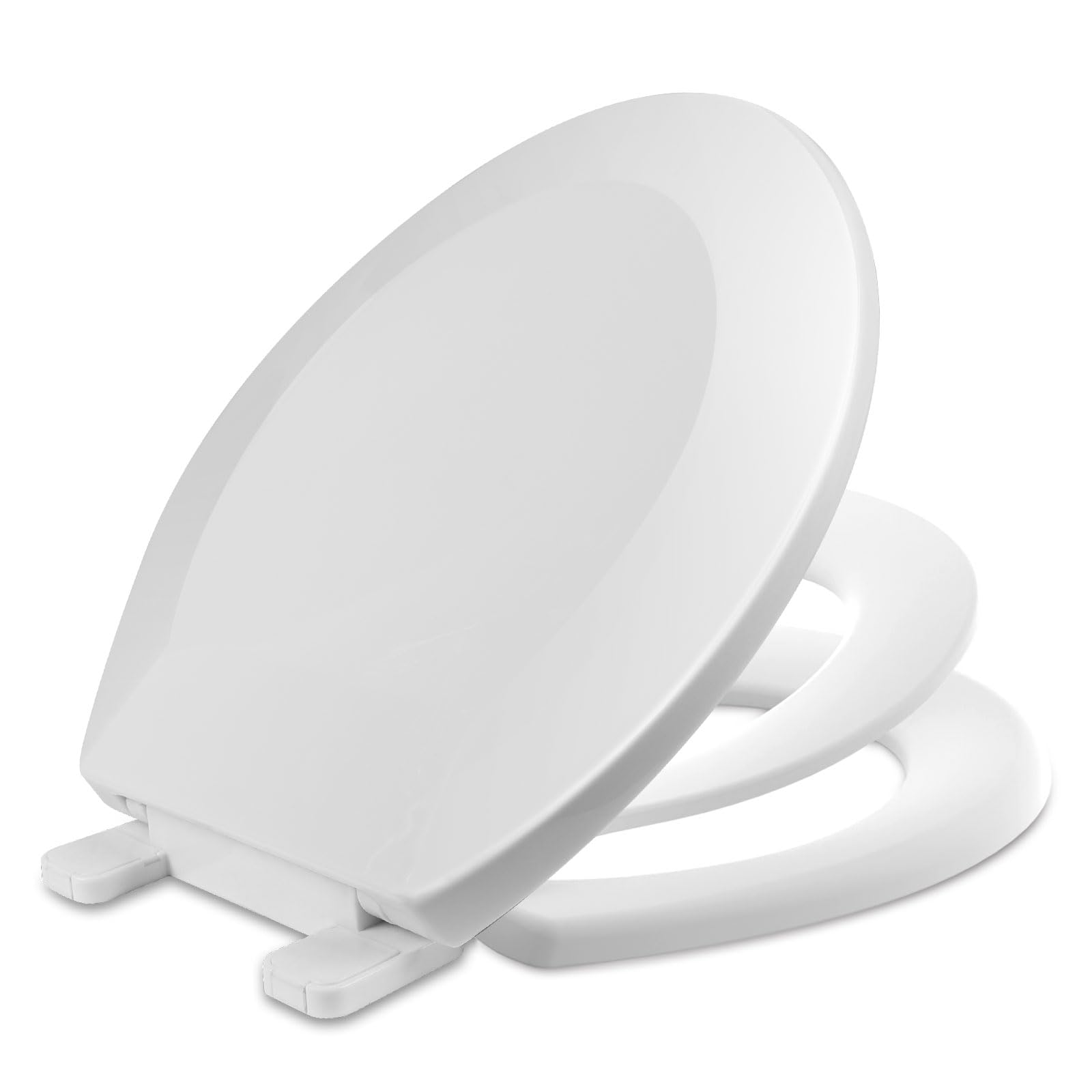 Toilet seat with toddler seat built in, Potty training toilet seat, Magnetic kids toilet seat, Fits both adult and child, Slow-Close, Toddler toilet seat attachment, ROUND, White(16.5β)