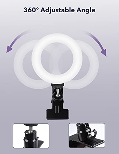 Video Conference Lighting, Ring Light for Computer Monitor Clip on, Video, Zoom, Webcam Light, Distance Learning, Self Broadcasting, Live Streaming