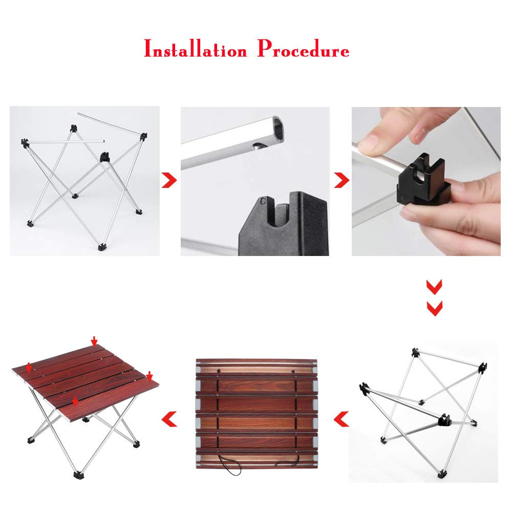 souyos Portable Folding Camping Table,Ultralight Aluminum Table Compact Camp Table with Carry Bag for Outdoor,Picnic,Festival,Beach,Cooking,Home Use (Mediuml(22'' x 6'' x 2.5''))