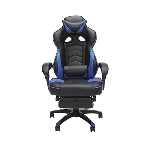 RESPAWN 110 Ergonomic Gaming Chair with Footrest Recliner - Racing Style High Back PC Computer Desk Office Chair - 360 Swivel, Adjustable Lumbar Support, Headrest Pillow, Padded Armrests - 2019 Blue