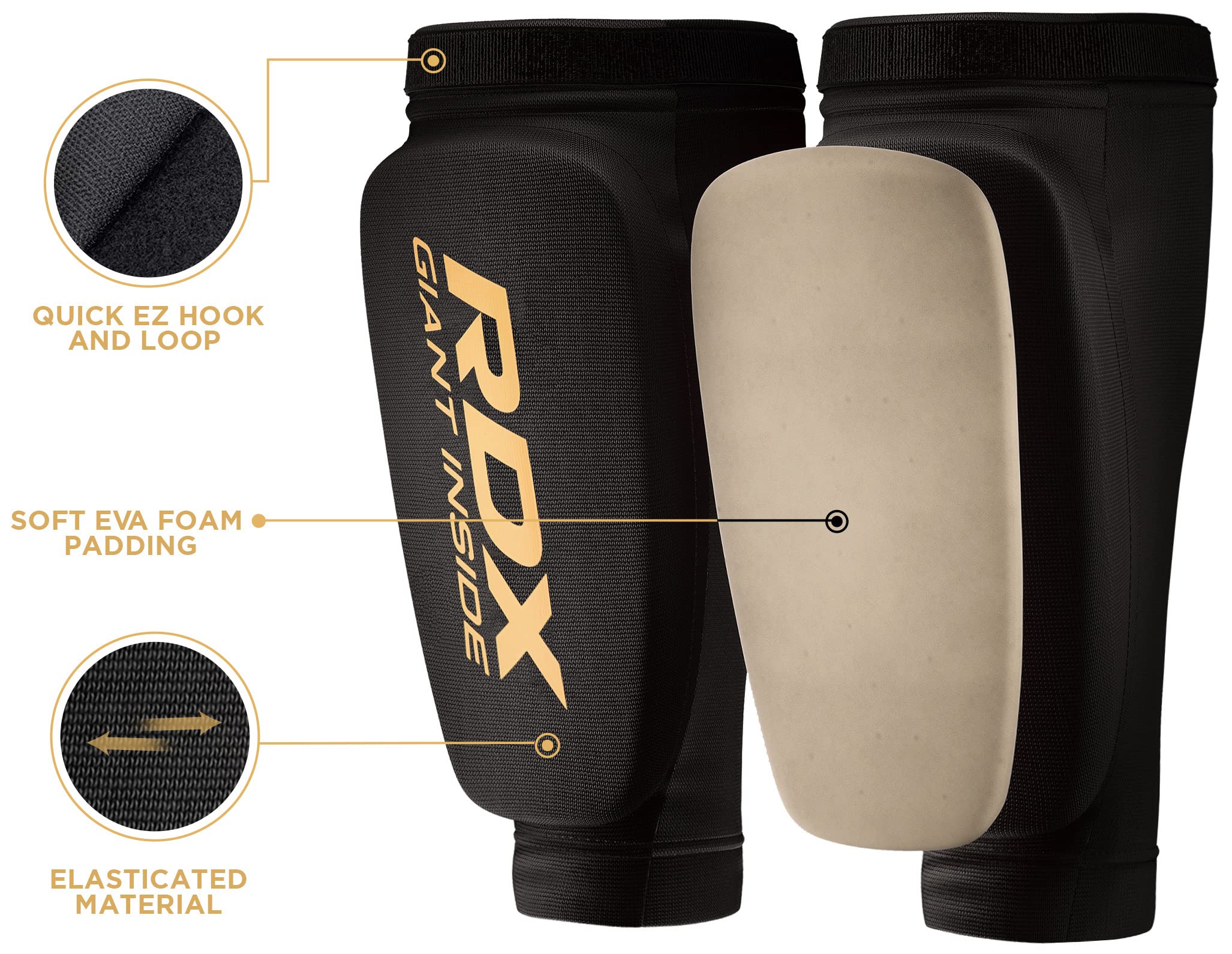 RDX Shin Guards for Muay Thai, Kickboxing, MMA Training and Sport, Approved by SATRA, Leg Protector Foam Pads for Martial Arts, Sparring, Protective Gear for BJJ and Boxing