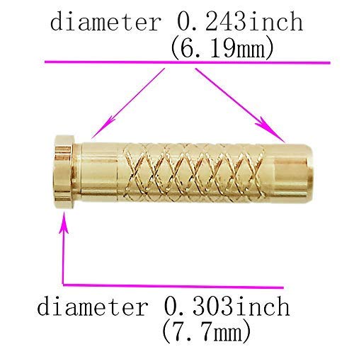 yeseje Brass Arrow Inserts Arrow Insert Gule with Surface Embossed Insert Inner Diameter .245 Carbon Arrow (12-Pack) 100 Grain