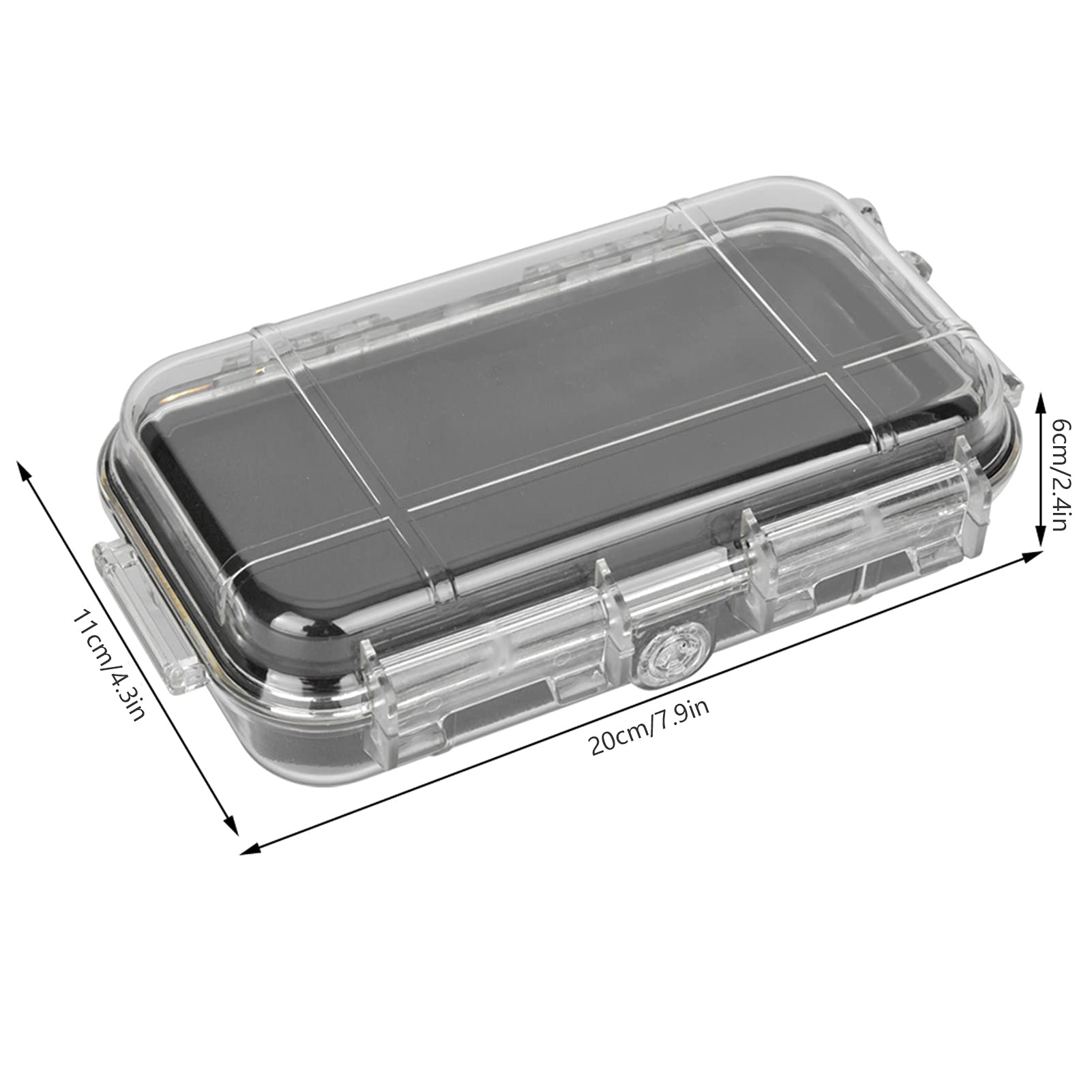 Survival Box Container Waterproof Shockproof Storage Box Outdoor Plastic Airtight Case Container Storage Carry Box(L-Transparent )