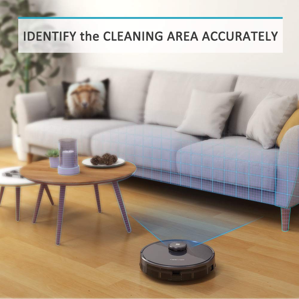 Tesvor Robot Vacuum, S6 Laser Navigation 2700Pa Auto-Charging Robot Vacuum Cleaner Compatible with Alexa/App, Ideal for Pet Hair & Dust, Carpets & Hard Floors