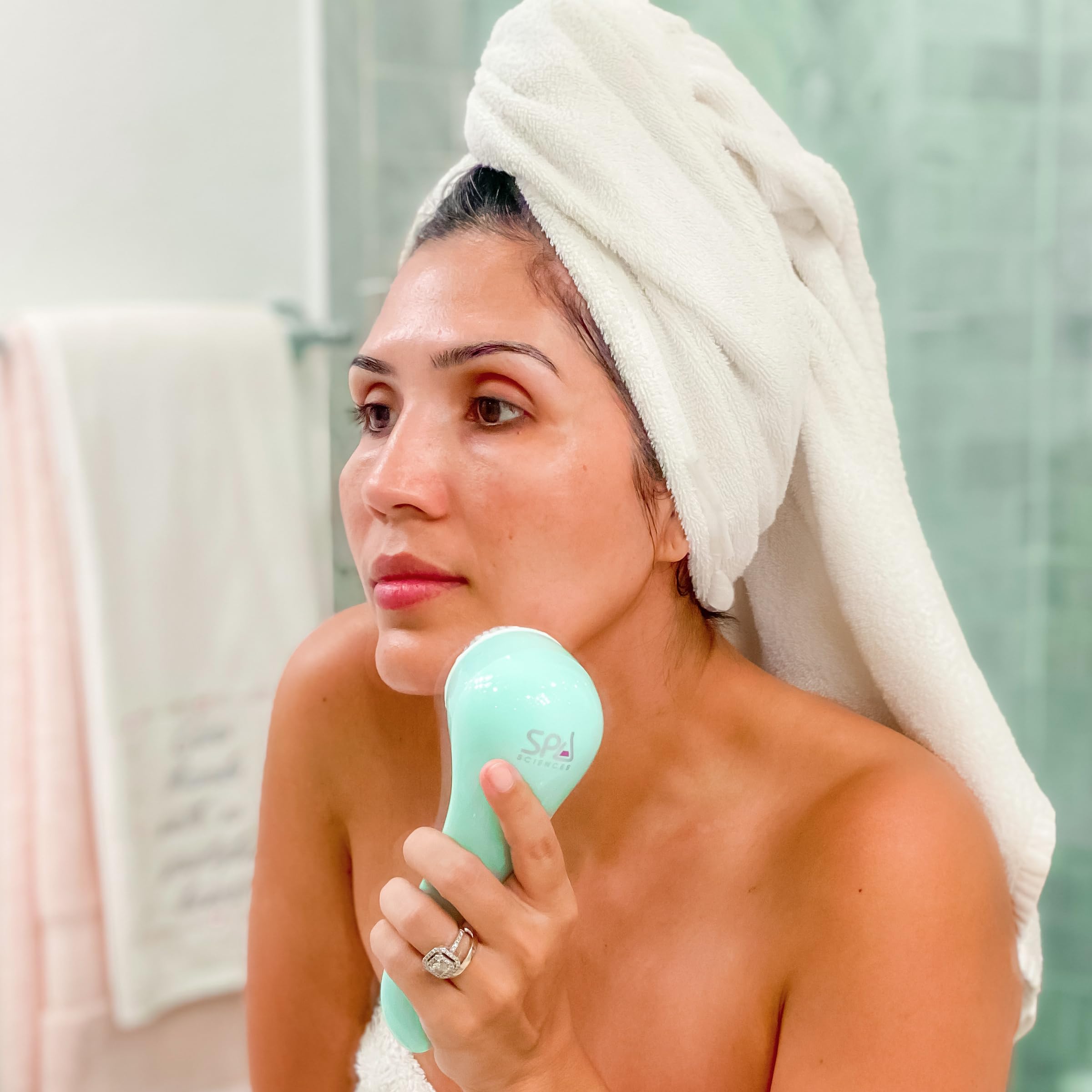Spa Sciences - NOVA - Sonic Cleansing Brush with Bristles & Infusion System β Anti-Aging Facial Exfoliating, Waterproof, and USB Rechargeable
