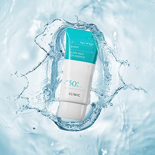 SCINIC Enjoy Super Mild Sun Essence SPF50+ PA++++ 1.69 fl oz(50ml) | A Lightweight Hydrating Sun Essence That leaves No Sticky Feeling | Korean Skincare
