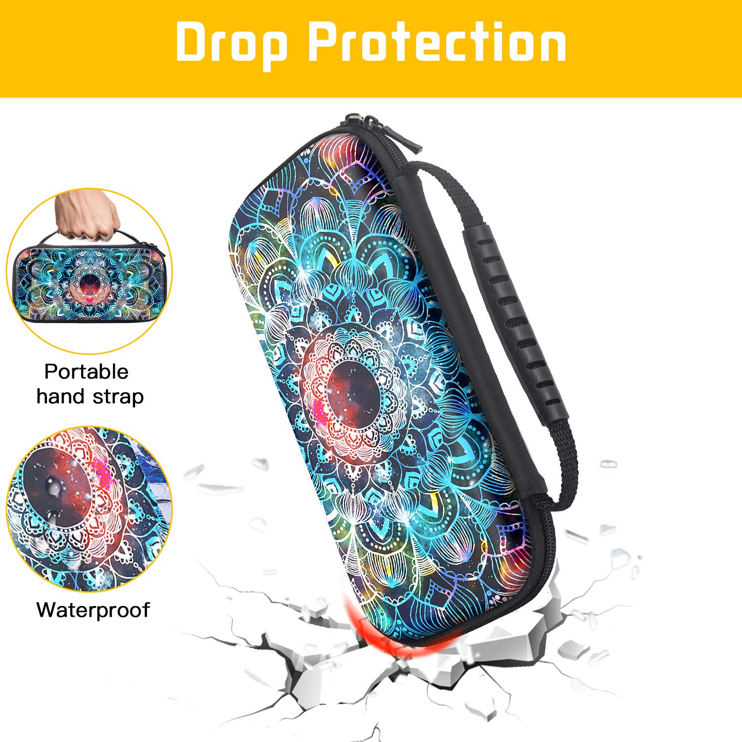 Retear Carrying Case for Nintendo Switch Lite 2019 Portable Travel Carry Cover Hard Shell Accessories with 8 Game Card Slots