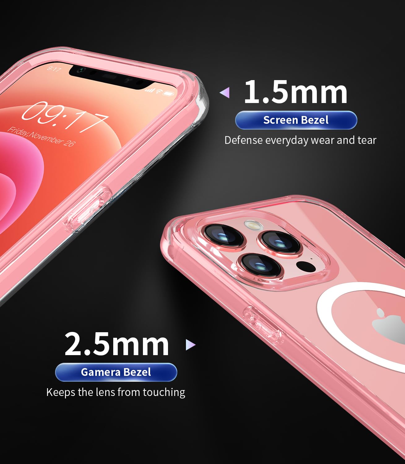Privacy Case for iPhone 13 Pro Max,[100% Screen Sensitivity][with Anti Peep Screen Protector][Full Body Protection] Compatible with MagSafe Double Sided Magnetic Case for iPhone 13 Pro Max