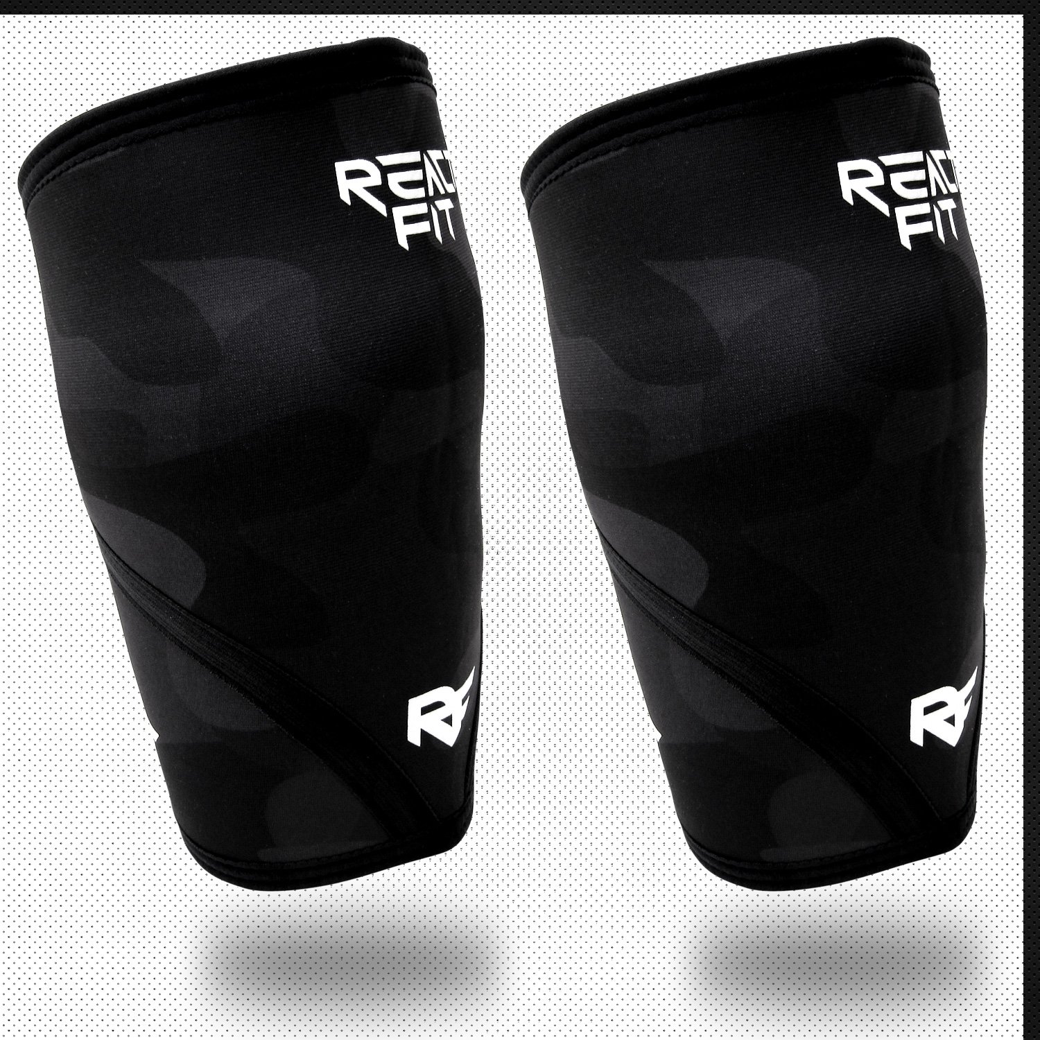 React FIT 7mm SBR Neoprene Knee Sleeves (1 Pair) Support & Compression for Weightlifting, Powerlifting, CrossFit, Training, WOD, GYM, Workout, Sports, Squats, Injury Protection (Medium, Punisher)
