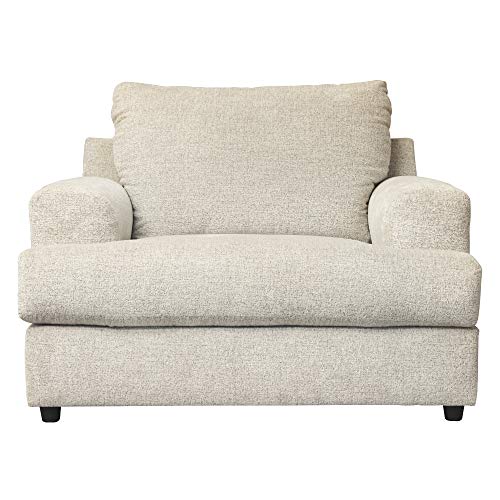 Signature Design by Ashley Soletren Contemporary Chenille Chair and a Half, Off-White