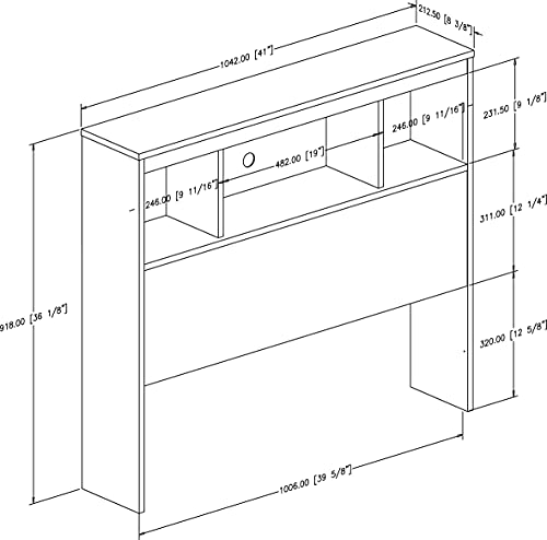 South Shore Summertime Bookcase Headboard, Twin, Pure White