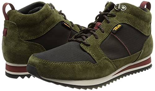 Teva Women's Highside Mid Boots, Dark Olive/Black, 8