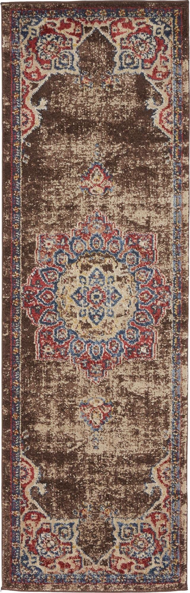Rugs.com Eden Collection Rug β 6 Ft Runner Chocolate Brown Medium Rug Perfect for Hallways, Entryways