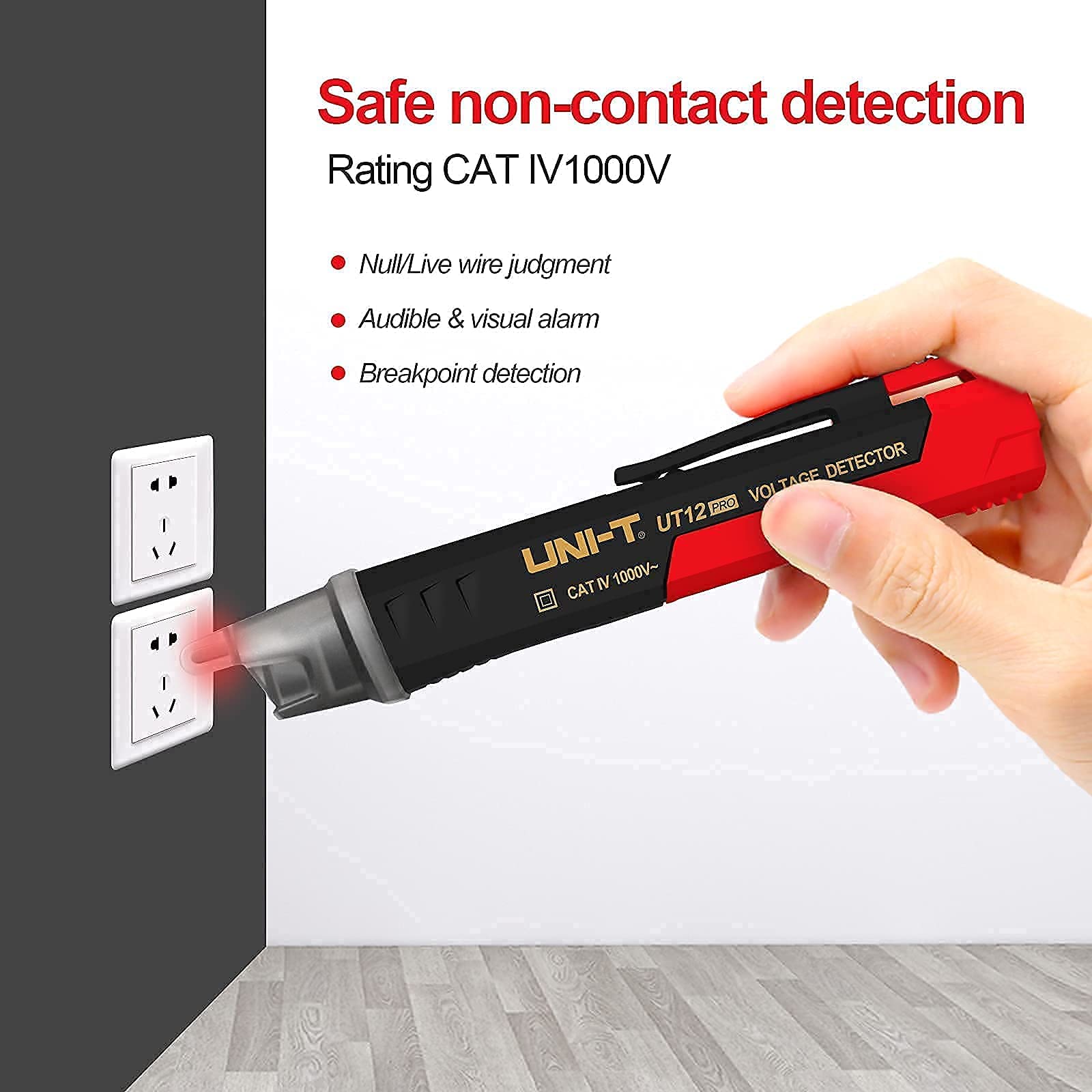UNI-T Electrical Test Maintenance Kit, UT210e Pro Clamp Meter, UT12Pro AC Voltage Tester Pen, Test Leads, Pouch, AC/DC Current Volt Ohm Capacitance Frequency Diode NCV Live/Null Wire Judgment