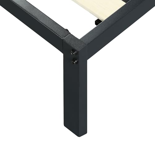 PrimaSleep 14 Inch Modern Metal Platform Bed Frame/Easy Assembly/Mattress Foundation/Wood Slat/No Box Spring Needed/King/Black