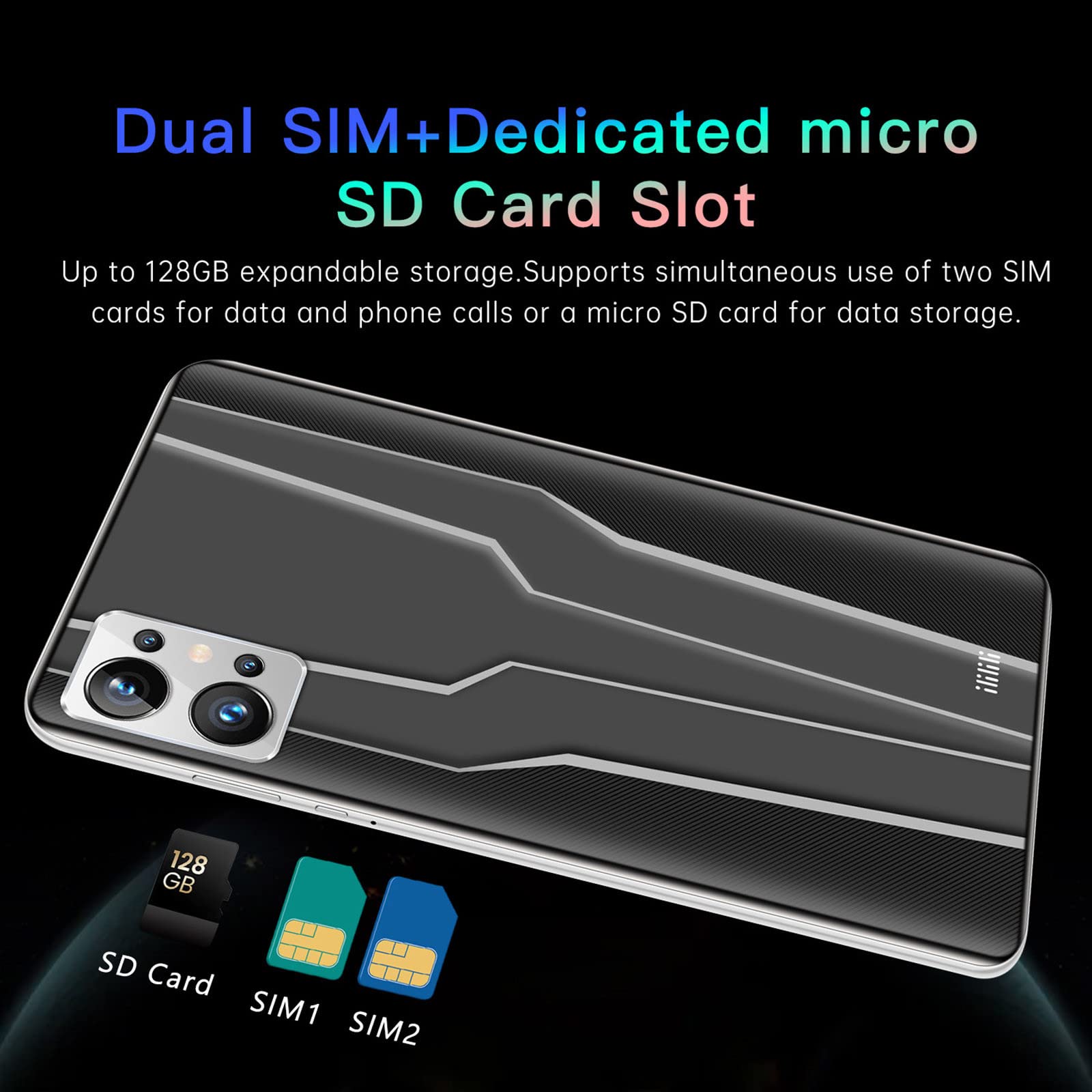 Tablet Computer, N88 Tablet 7.1 Inch Eight Core Smart Tablet Call WiFi 2+16GB Dual Camera Tablet, Supports SIM Communication Function, Holiday Gift (black)