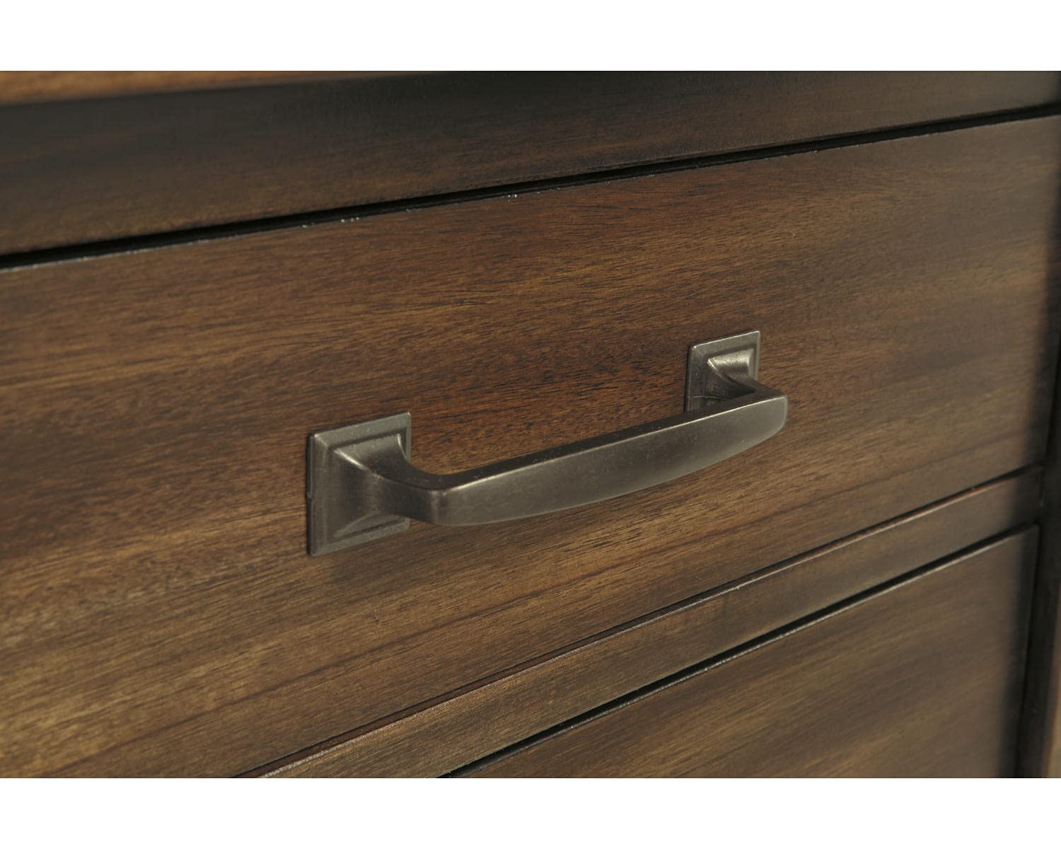 Signature Design by Ashley Lakeleigh Rustic Industrial 3 Drawer Nightstand with 2 Electrical Outlets, 2 USB Charging Stations, Dark Brown Wood Tone
