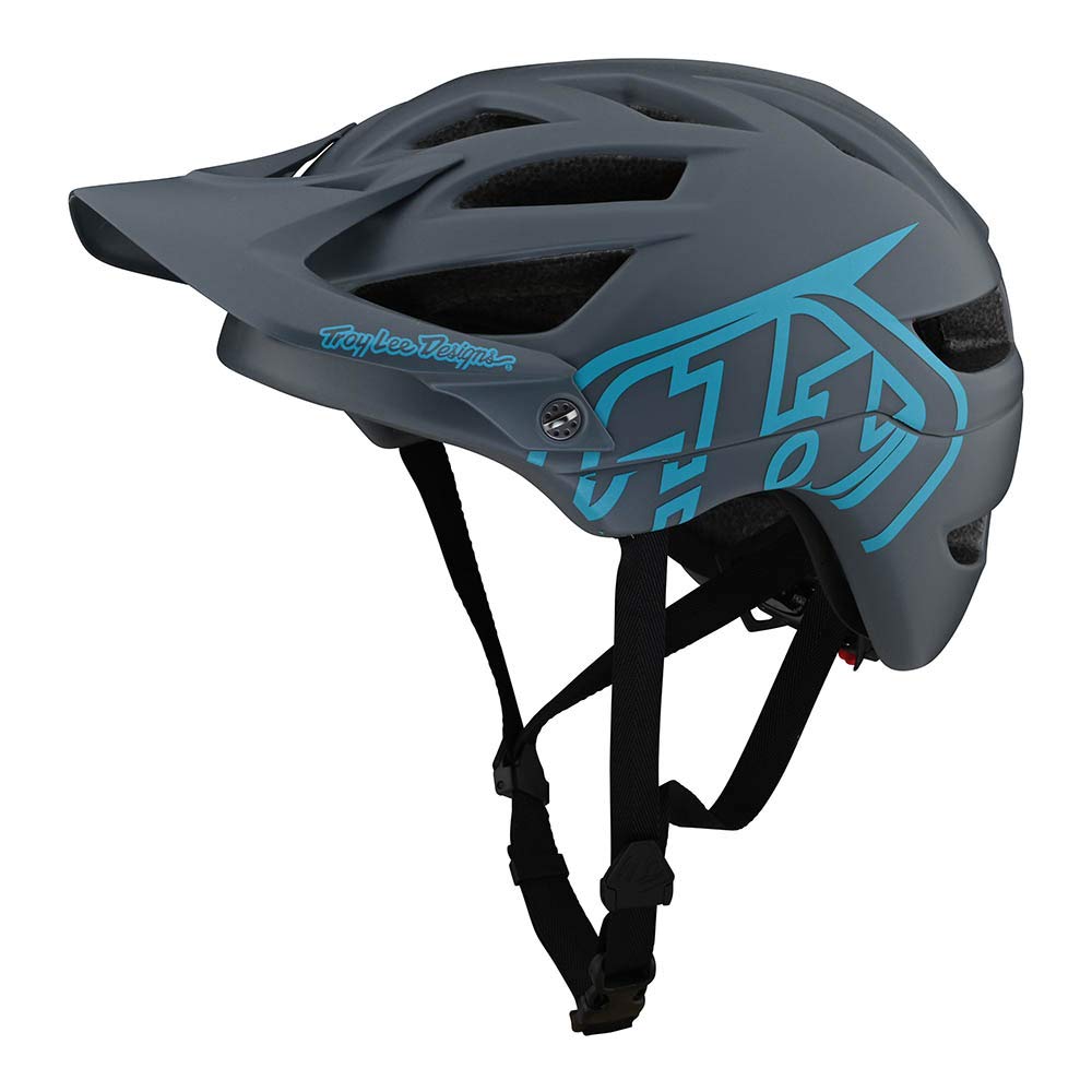 Troy Lee Designs Adult | All Mountain | Mountain Bike Half Shell A1 Helmet Drone (Gray/Blue, MD/LG)