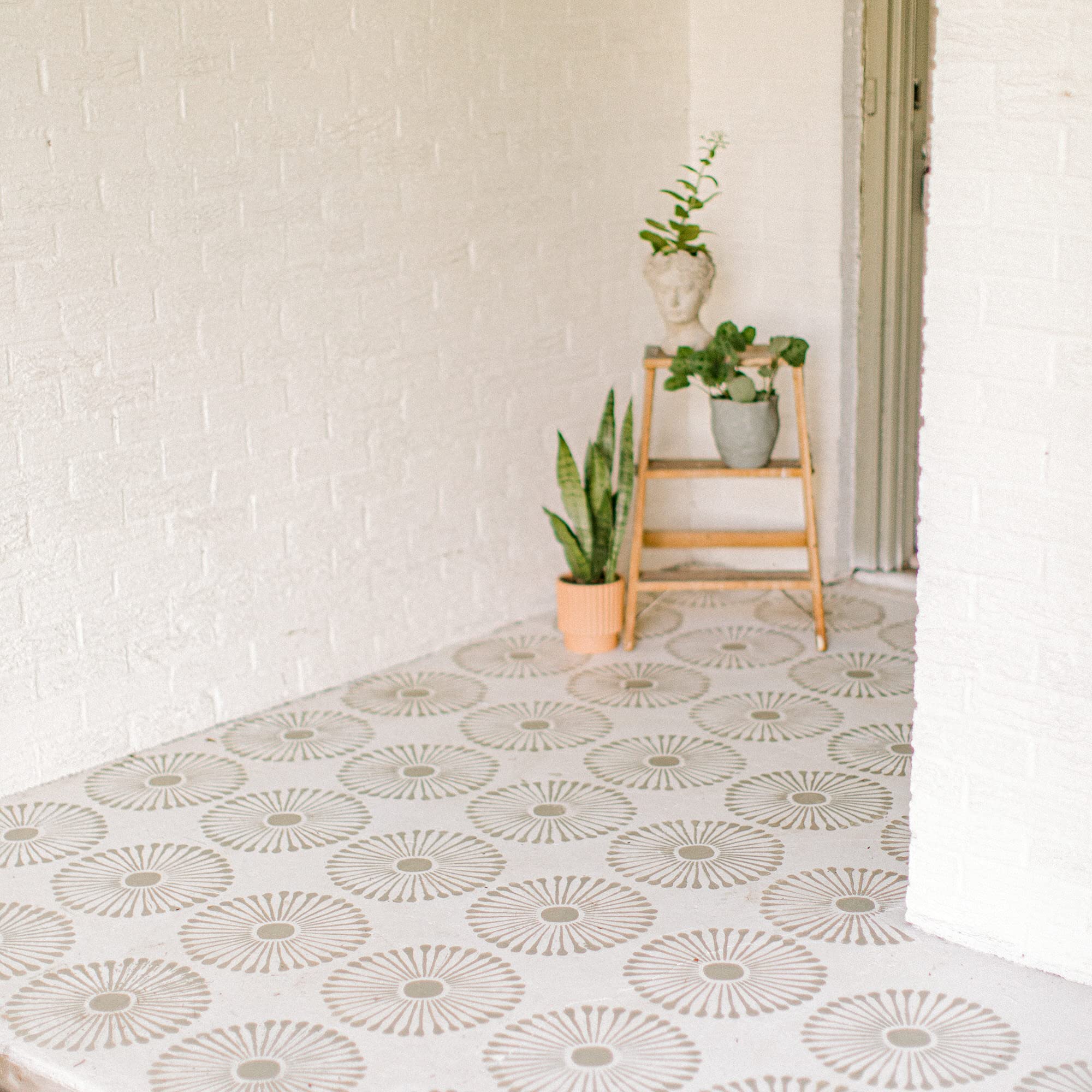 Reusable Tile Stencil 12x12 (2 Pack) | Large Floor Stencils for Painting Floors 12x12 | Wall Stencils for Painting | Concrete Stencils for Patio | Boho Stencil | Paint Stencils for Walls and Floors