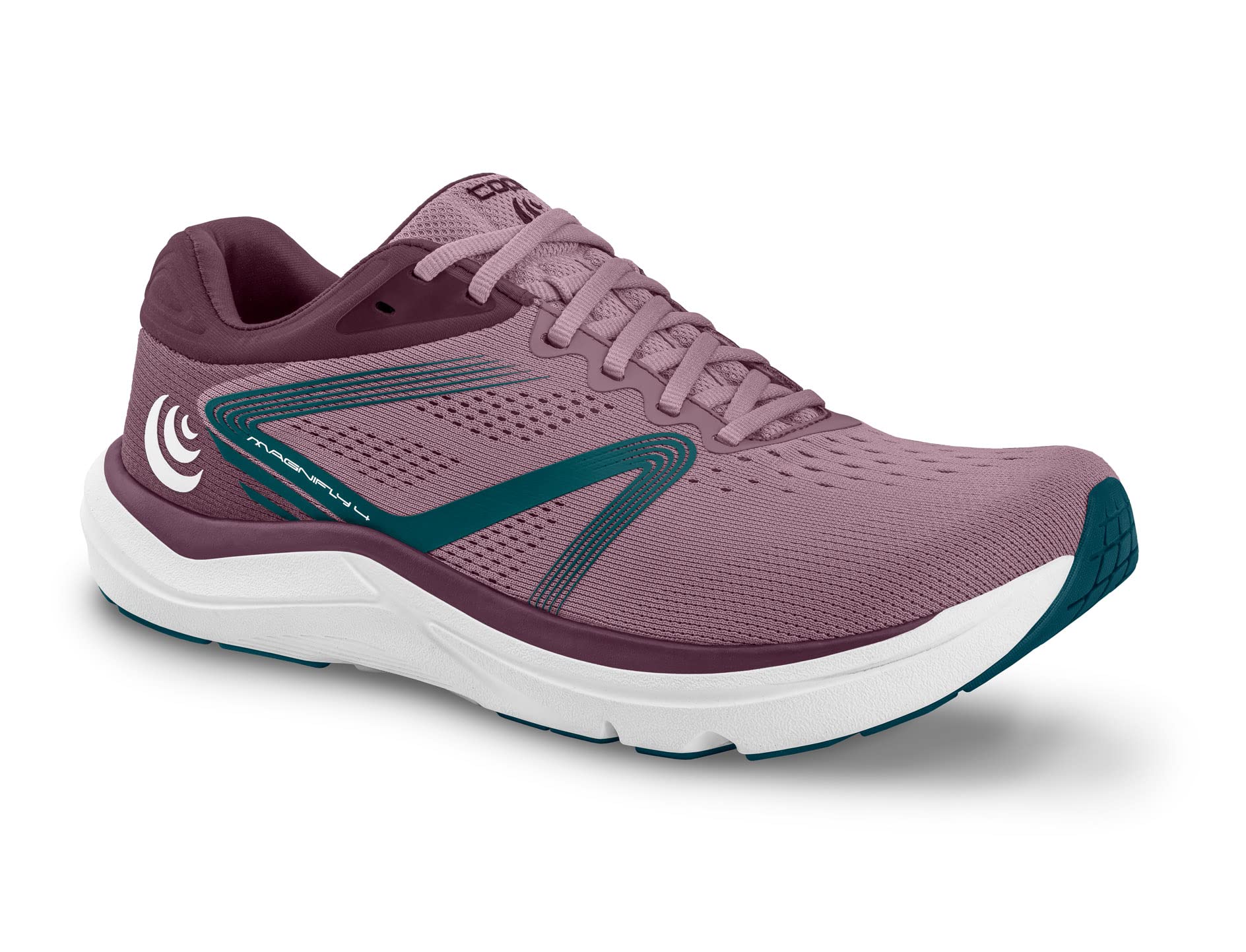 Topo Athletic Women's Magnifly 4 Comfortable Cushioned Durable 0MM Drop Road Running Shoes, Athletic Shoes for Road Running, Mauve/Navy, Size 8
