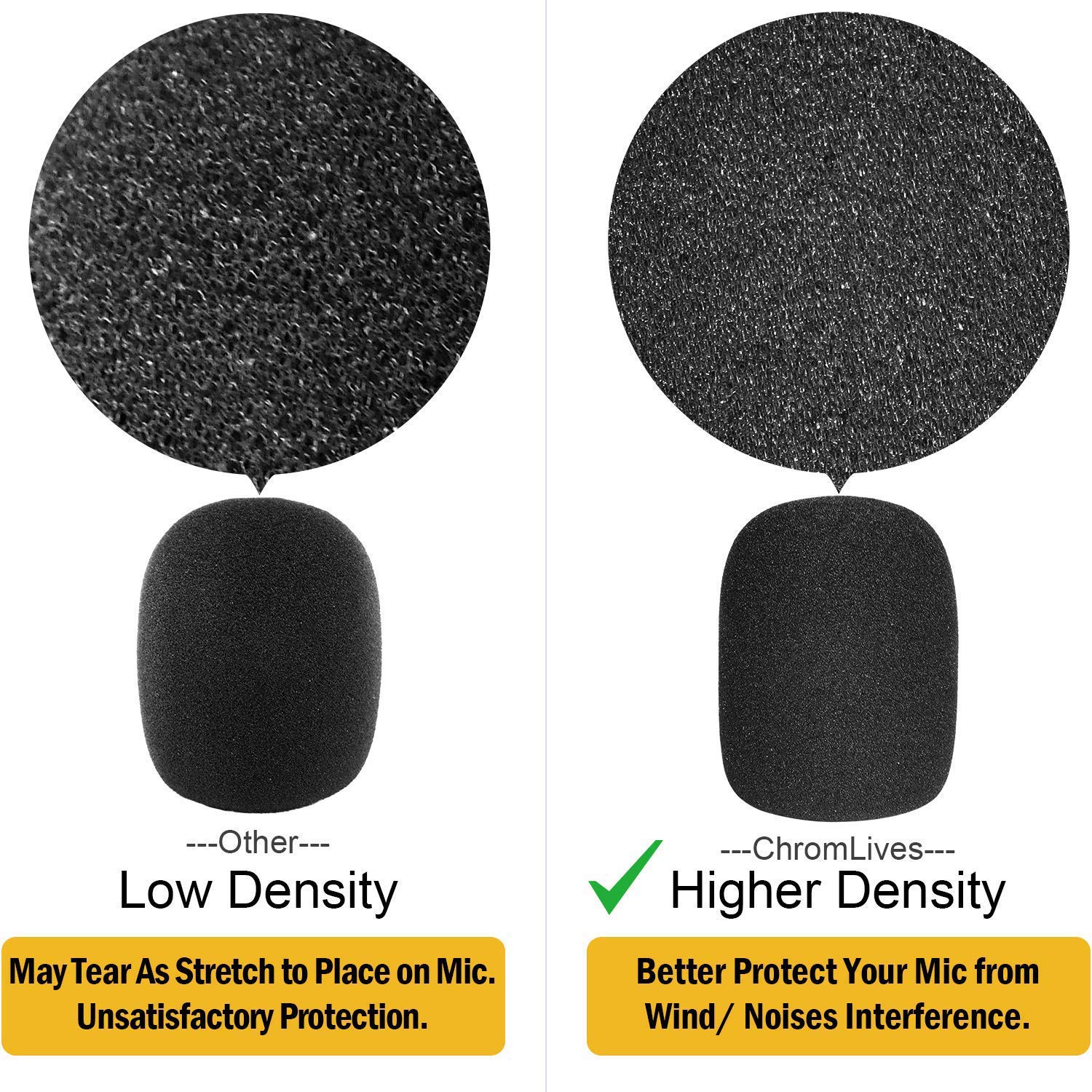 Z ZAFFIRO Pack of 25, Lavalier Microphone Windshield, Professional Mini Microphone Soft Foam Cover, Headworn Microphone Windproof Sponge
