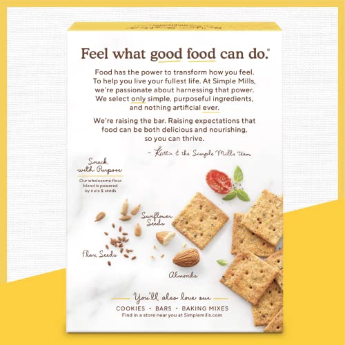 Simple Mills Almond Flour Crackers, Sundried Tomato & Basil, Gluten Free, Flax Seed, Sunflower Seeds, Corn Free, Good for Snacks, Made with whole foods, (Packaging May Vary), 4.25 Ounce