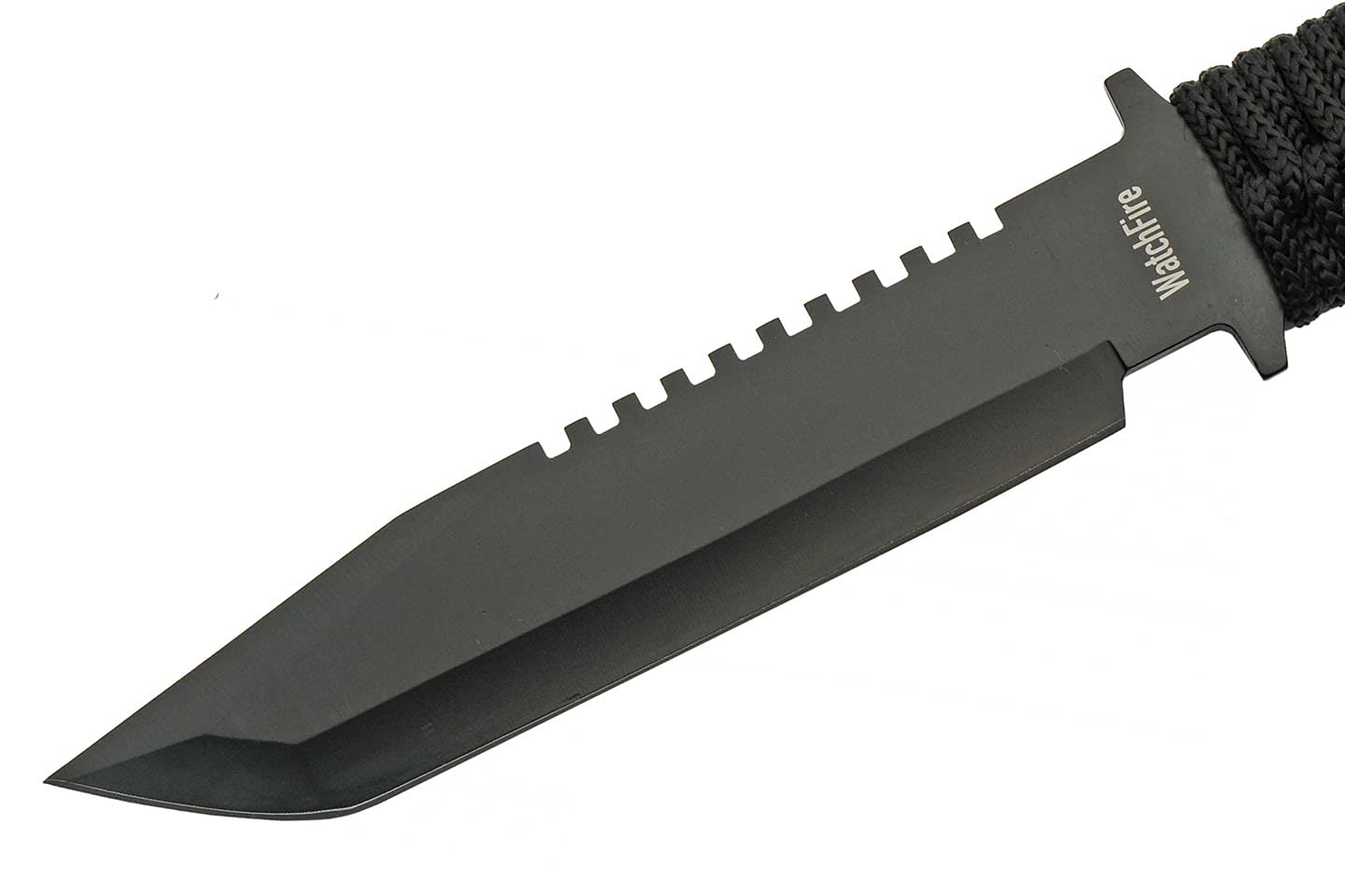 Szco Supplies 11β Nylon Wrapped Tanto Blade Survivor Knife with Fire Starter and Sheath, Black, (211551)