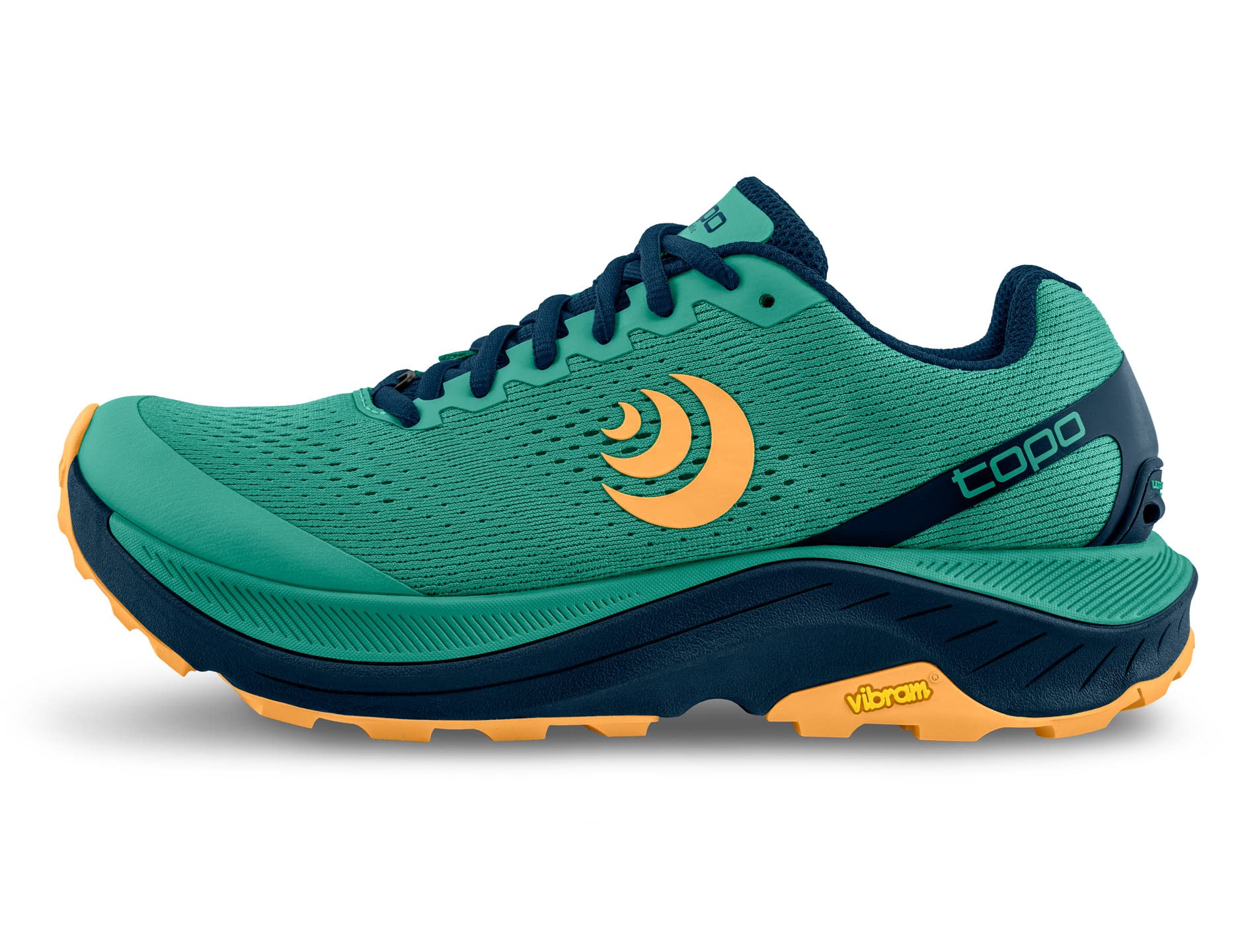 Topo Athletic Women's Lightweight Comfortable 5MM Drop Ultraventure 3 Trail Running Shoes, Athletic Shoes for Trail Running, Teal/Orange, Size 9