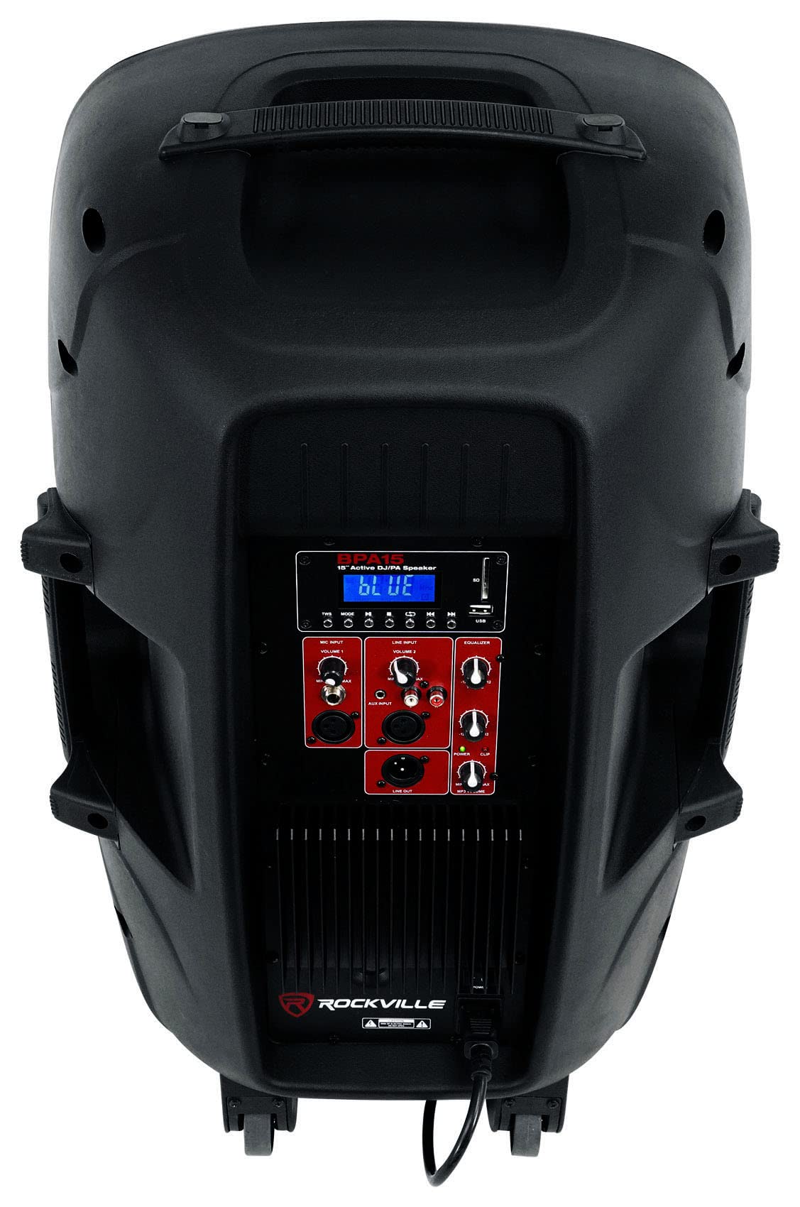 Rockville Professional Powered Active 800w DJ PA Speaker w Bluetooth, 15 inch (BPA15), Black