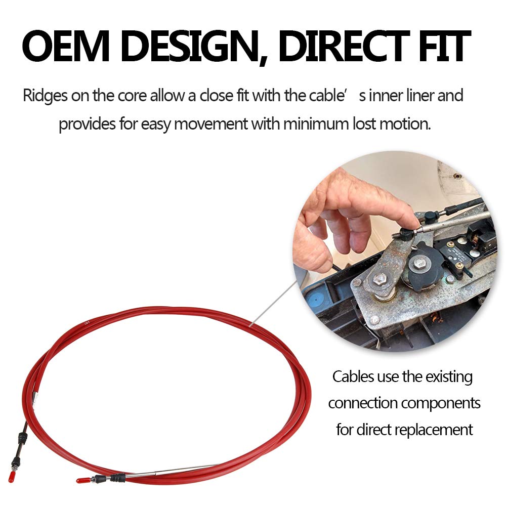 Yinlowa Replacement Dometic SeaStar Control Cable Type 3300/33C Universal for Yamaha Outboard Motor Honda Teleflex Marine Boat Cable Replace SeaStar Solutions Remote Control Throttle Shift Cable,23ft