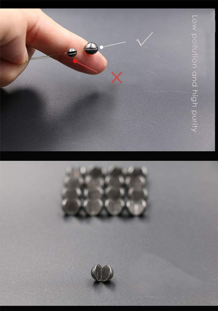 ZONGR 160pcs Carbon Black Fishing Sinker Weights Shot Weight Sinkers Tackle Round bite