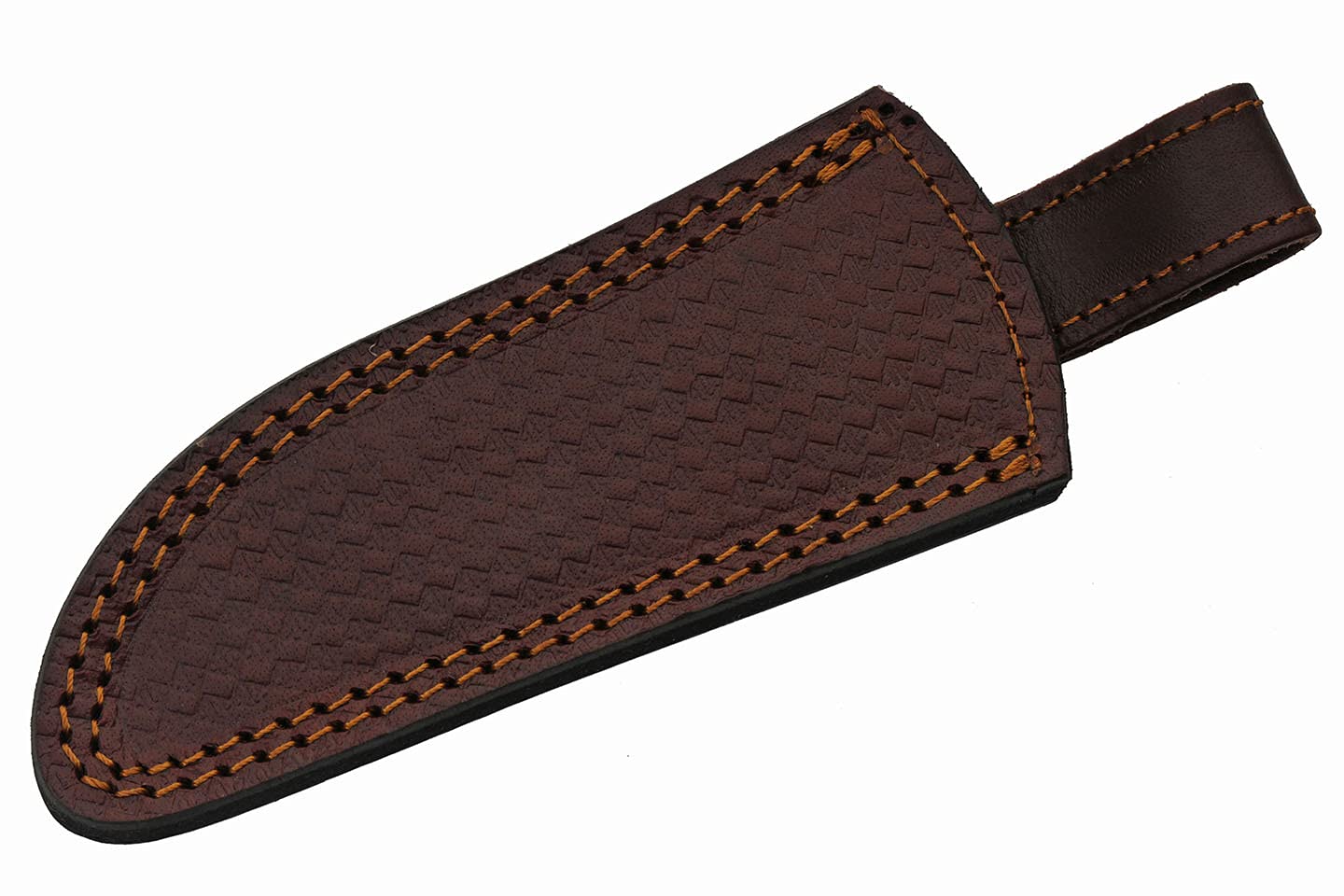 Szco Supplies 8" Horn/Twisted Wood Handle Damascus Steel Upsweep Skinning Knife With Sheath