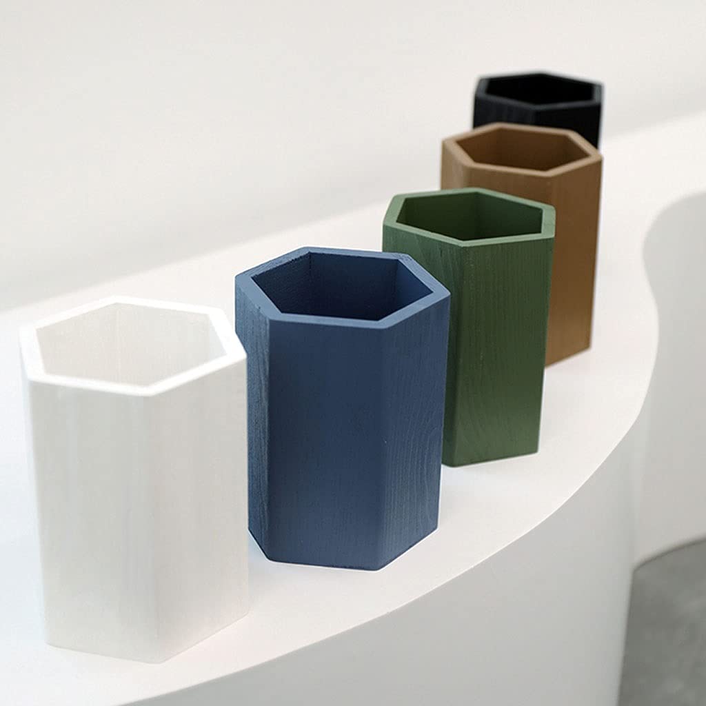 Pen Pencil Holder Container Table Multifunctional Mini Desktop Trash Can Cosmetic Brush Holder Home Office Stationery (Color : Black) (Green)