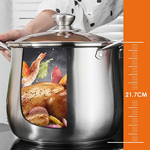 SPICLY Soup Pot Household Stainless Steel Soup Pot, Extra-high with Double Bottom and Thick Stew Pot Cookware Kitchen Pots Hot Pot