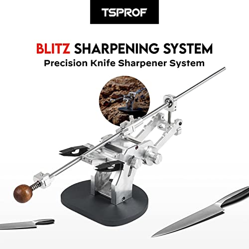 TSPROF Knife Sharpener - 'Blitz Base' |Precision Knife Sharpener System | 100% Steel and Ultra Strong Aluminum 7075-T6 Alloy | for All Types of Knives |