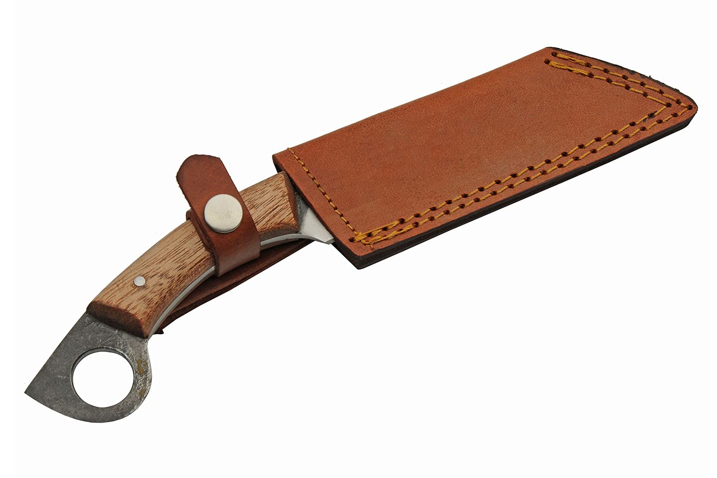Szco Supplies 9.5β Full Tang Wood Handle Seax Blade Hunting Knife with Sheath, Brown (HS-4442)