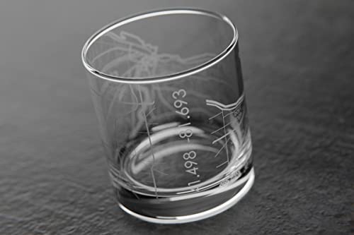 Well Told Engraved Cleveland Ohio Map Rocks Glass, Old Fashioned Whiskey Glass (11 oz, Clear) Etched Whiskey Glass, Gifts For Whiskey Lovers