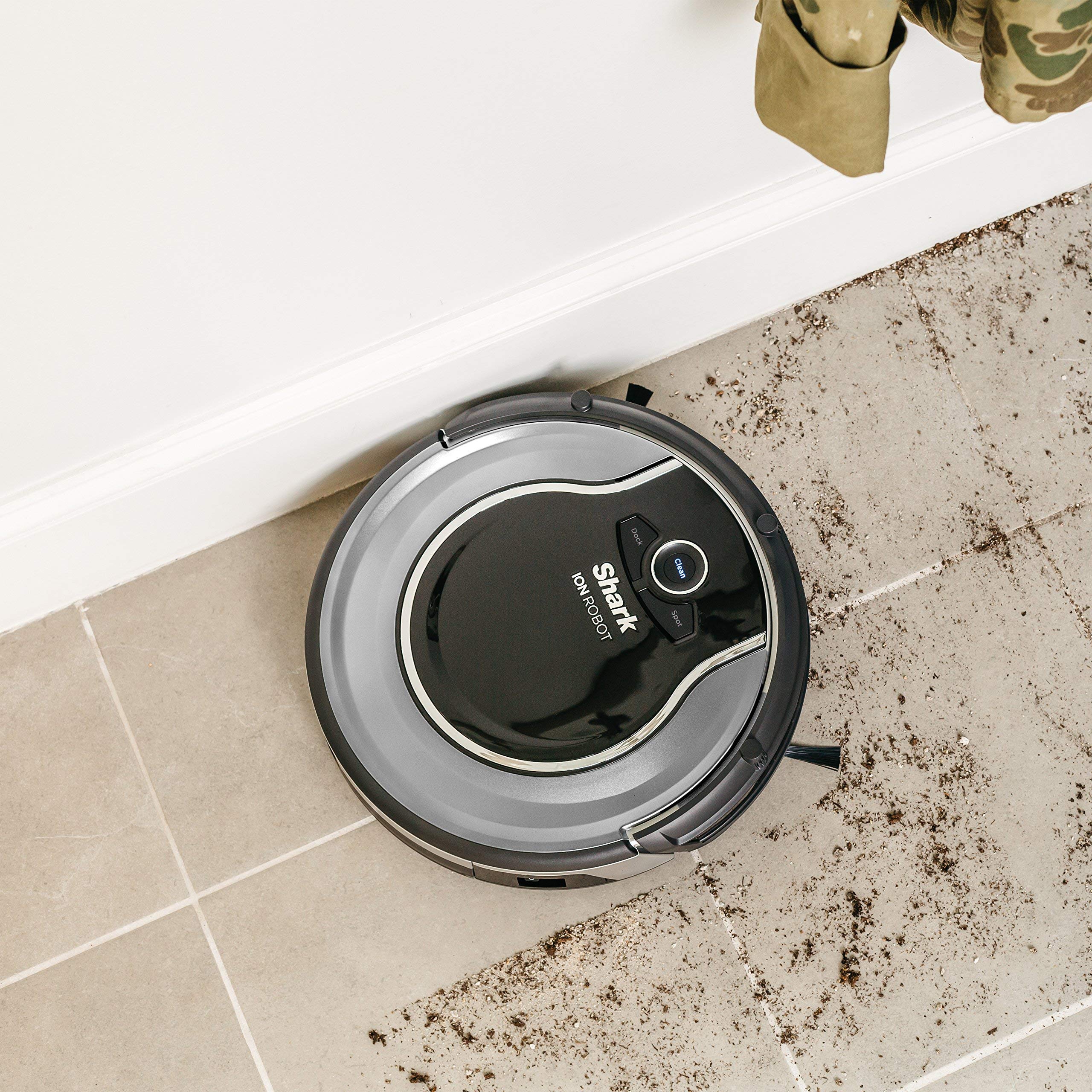 Shark ION Robot Dual-Action Robot Vacuum Cleaner with 1-Hour Plus of Cleaning Time, Smart Sensor Navigation and Remote Control (RV720) (Renewed)
