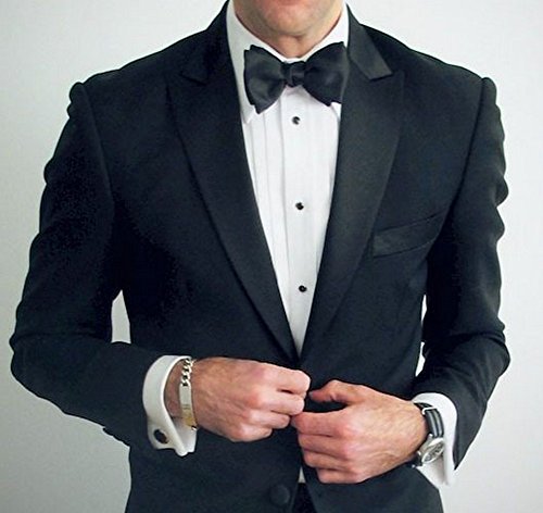 Salutto Men's Cufflinks and Studs Set for Formal French Shirt Formal Navy with Shiny Blue
