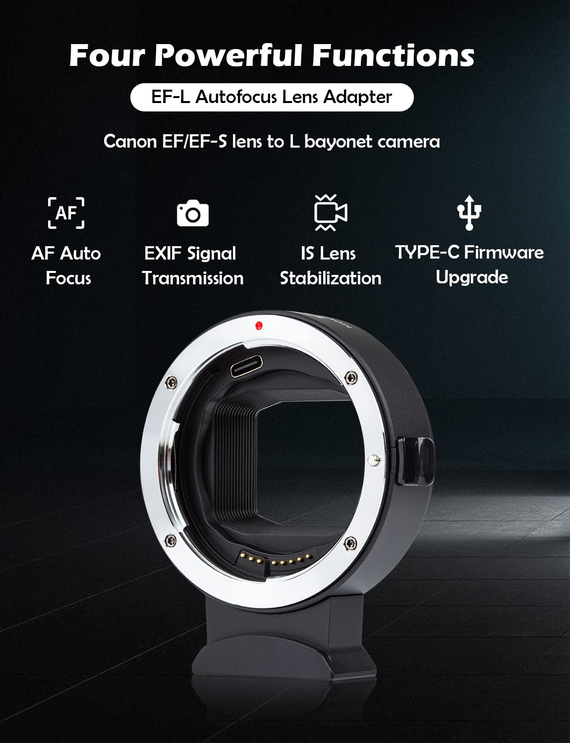 VILTROX EF-L Lens Adapter, Auto-Focus EF to L Mount Adapter Ring Lens Converter Control Ring Compatible for Canon EF/EF-S Lens to L Mount Camera Leica SL SL2/Panasonic S1 S1R S1H/Sigma fp