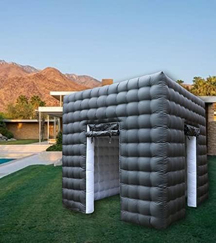 Xmaybang Inflatable Photo Booth Enclosure 2 Doors,Inflatable Tent (8.2 X 8.2 Ft) with Led Lights,Use in Advertising, Bars, Events, Trade Shows, Photo Booth Companies