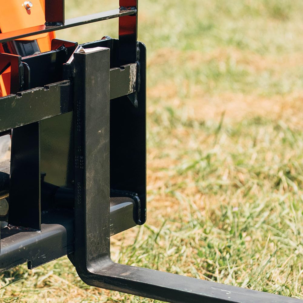 Titan Attachments Pro Series Skid Steer Pallet Fork Attachment with 36" Fork Blades, Rate 6,000 LB, Quick Tach Mounting