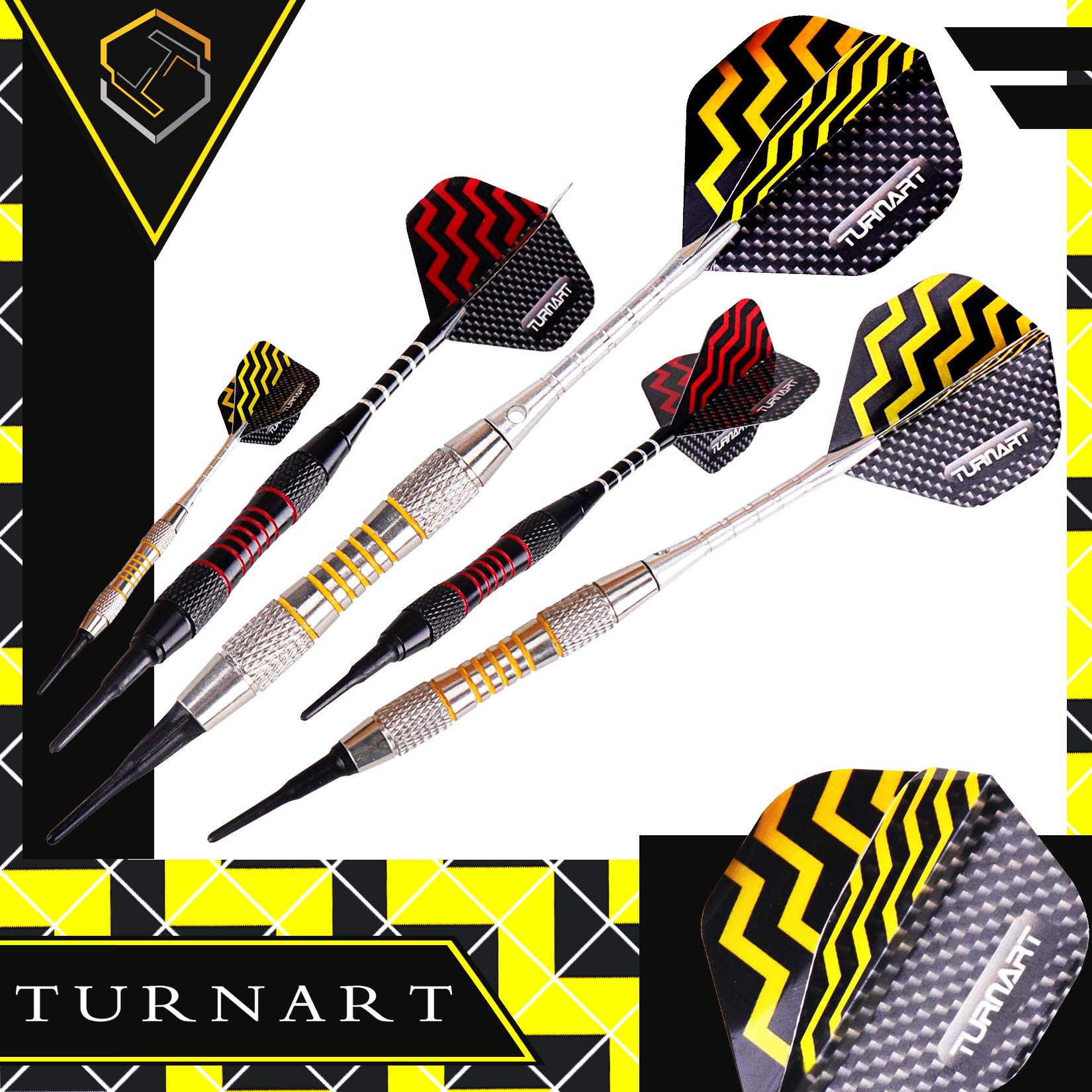 Turnart Electronic Dart Board,13 inch Illuminated Segments Light Based Games Electric Dartboard for Adults Tested Tough Segment for Enhanced Durability Professional with Scoring (Blue)