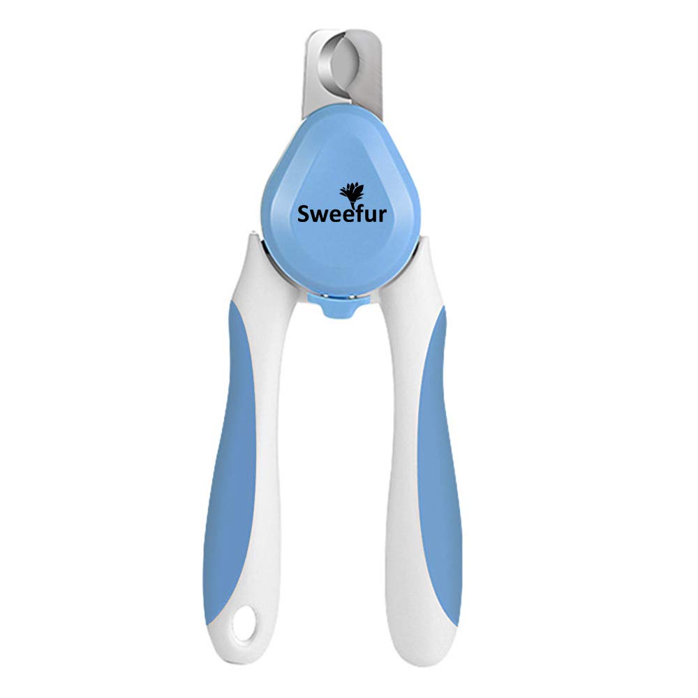 Sweefur Pet Nail Clipper and Trimmer for Claws- Dog Claw Trimmer with Non-Slip Handle- Professional Grooming Tool for Small, Medium and Large Dogs- Blue