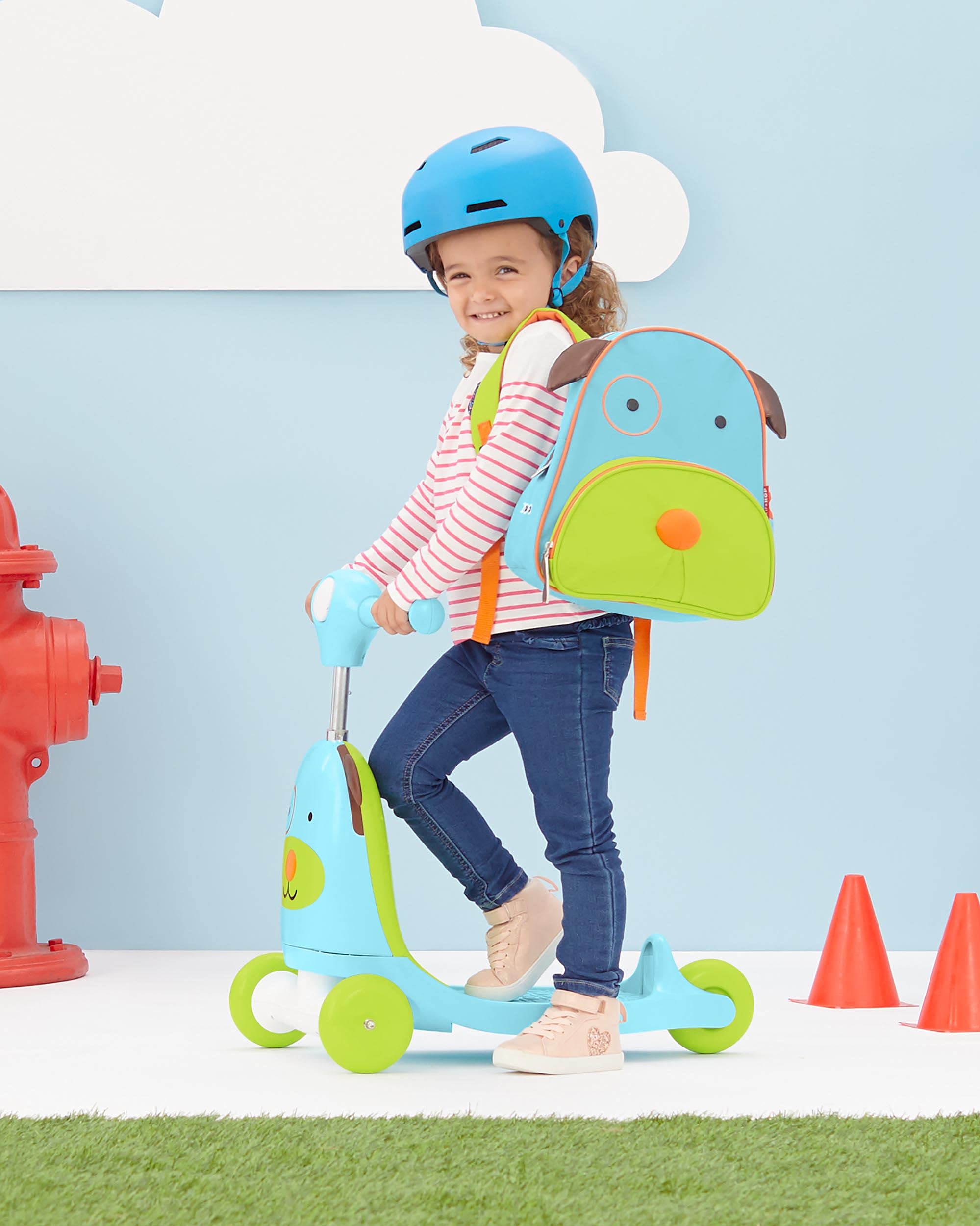 Skip Hop 3-in-1 Baby Activity Push Walker to Toddler Scooter, Zoo Dog