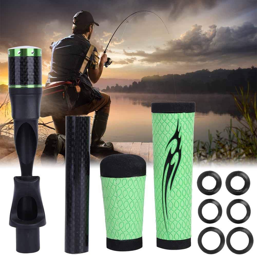 Spinning Fishing Rod Handle Soft ACS PU Rod Building Grip with Reel Seat for DIY Fishing Rod Building Repair Kit
