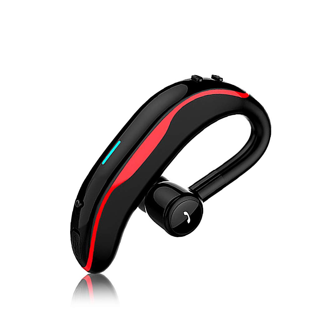 SLuB True Wireless Bluetooth Single Earbud with Microphone 17-18 Hours Playtime Noise Cancelling Waterproof Ear-Hook Sport Headset for Cell Phone(Red)