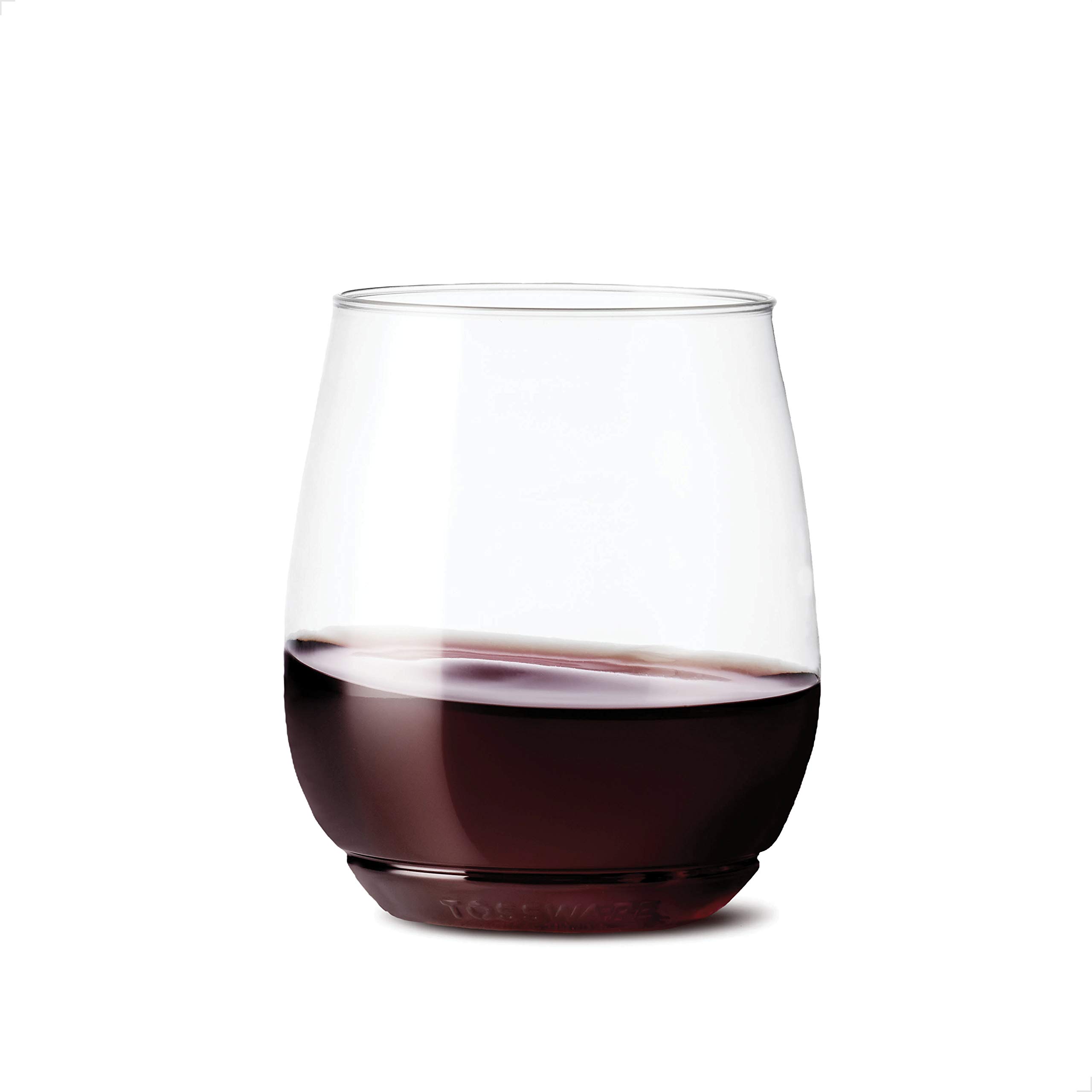 TOSSWARE POP 14oz Vino SET OF 12 POP 12oz Rocks SET OF 12, Recyclable, Unbreakable & Crystal Clear Plastic Wine and Cocktail Glasses